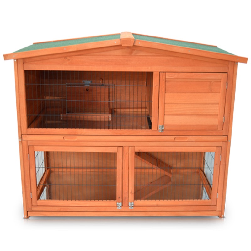 Kaninbur Model Harehuset i 2 etager og med rengøringsskuffer - e-home