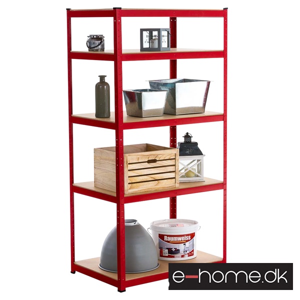 Lagerreol BIG 90x45x180 Rød · e-home