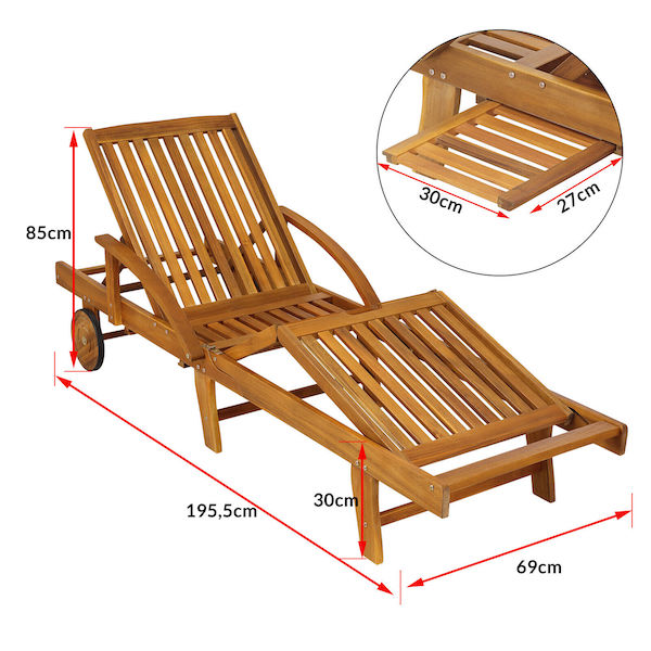 Liggestol model Tami med udtræksbord · e-home